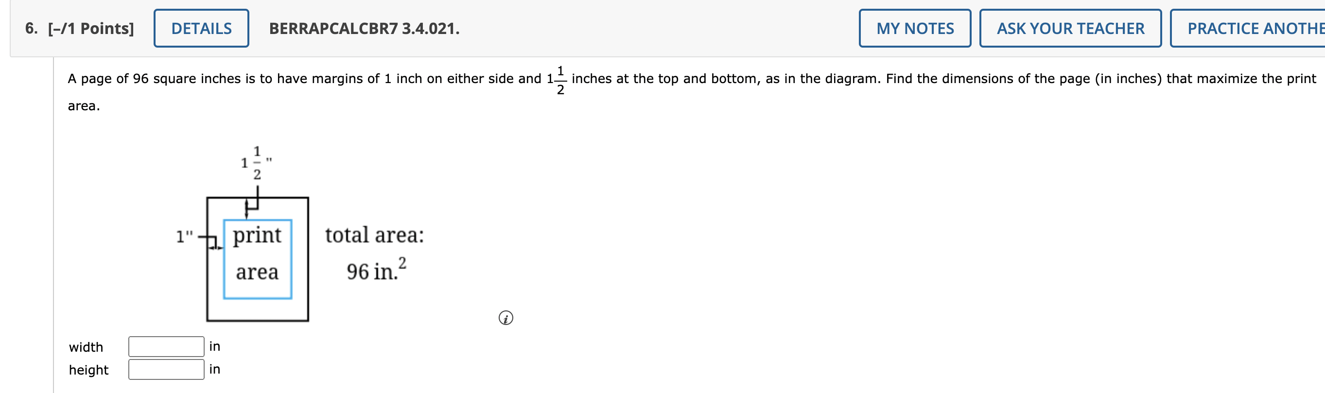 Solved [-/1 ﻿Points]BERRAPCALCBR7 3.4.021. | Chegg.com