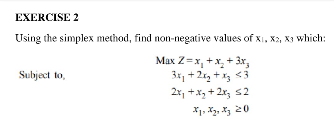Solved Using The Simplex Method Find Non Negative Values Of