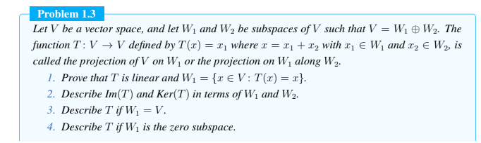 Solved Let V be a vector space, and let W1 and W2 be | Chegg.com