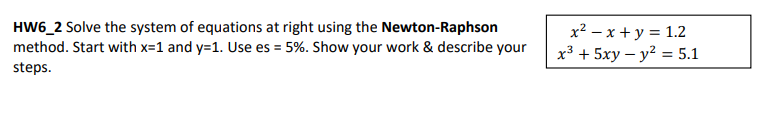 Solved HW6_2 Solve the system of equations at right using | Chegg.com