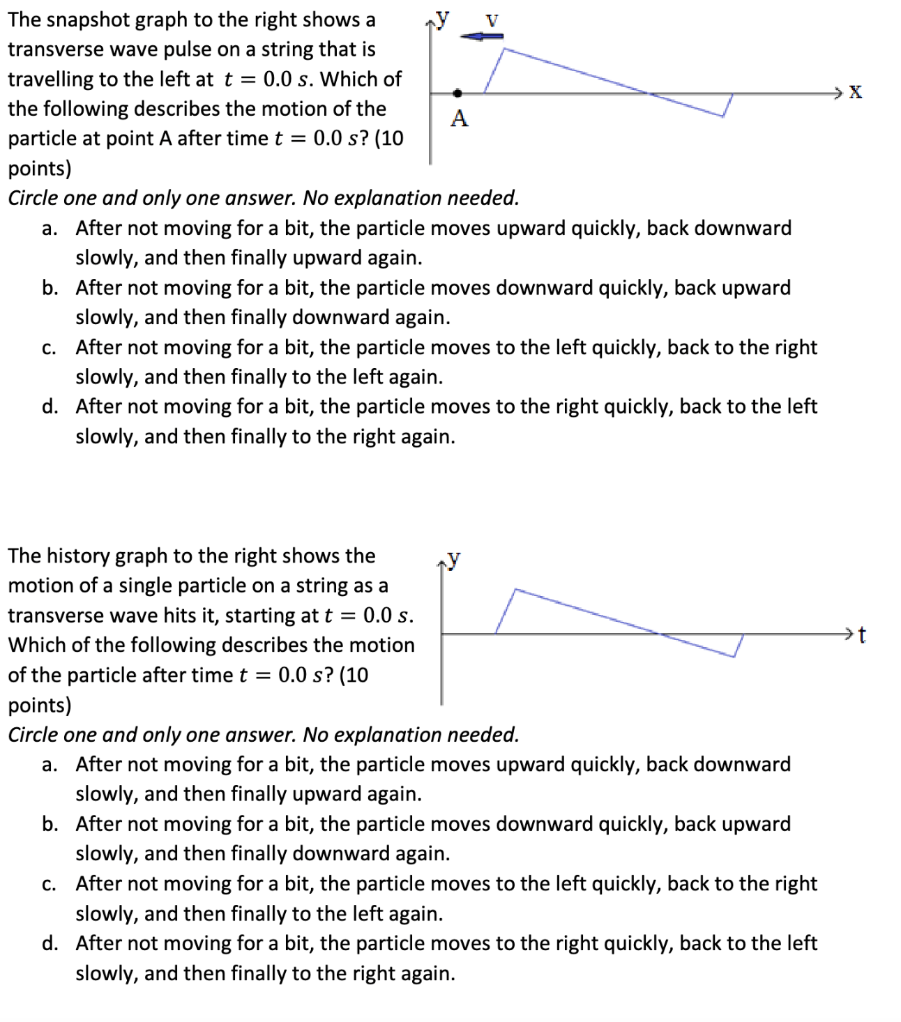 Solved The snapshot graph to the right shows a transverse | Chegg.com