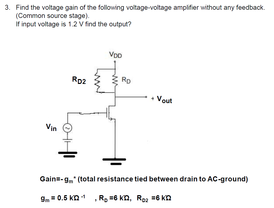 Solved 3. Find the voltage gain of the following | Chegg.com