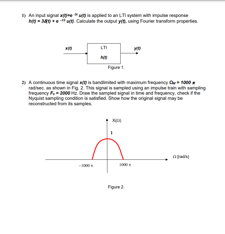Solved Sampling of Continuous-Time Signals - Signals and | Chegg.com