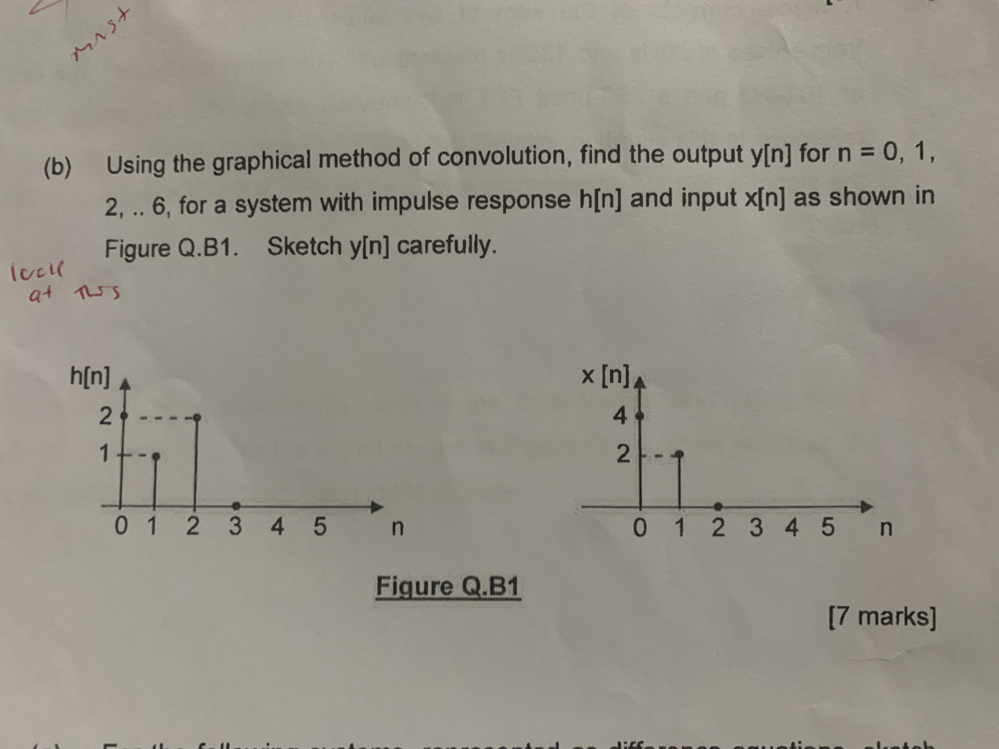 Solved (b) Using the graphical method of convolution, find | Chegg.com