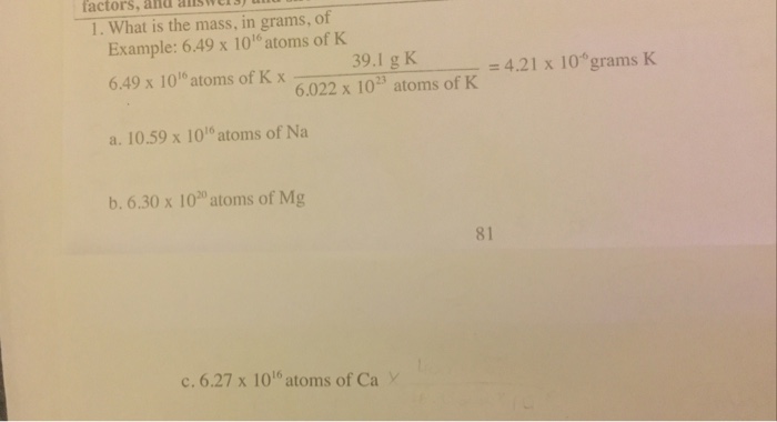 Solved What is the mass, in grams, of Example: 6.49 times | Chegg.com