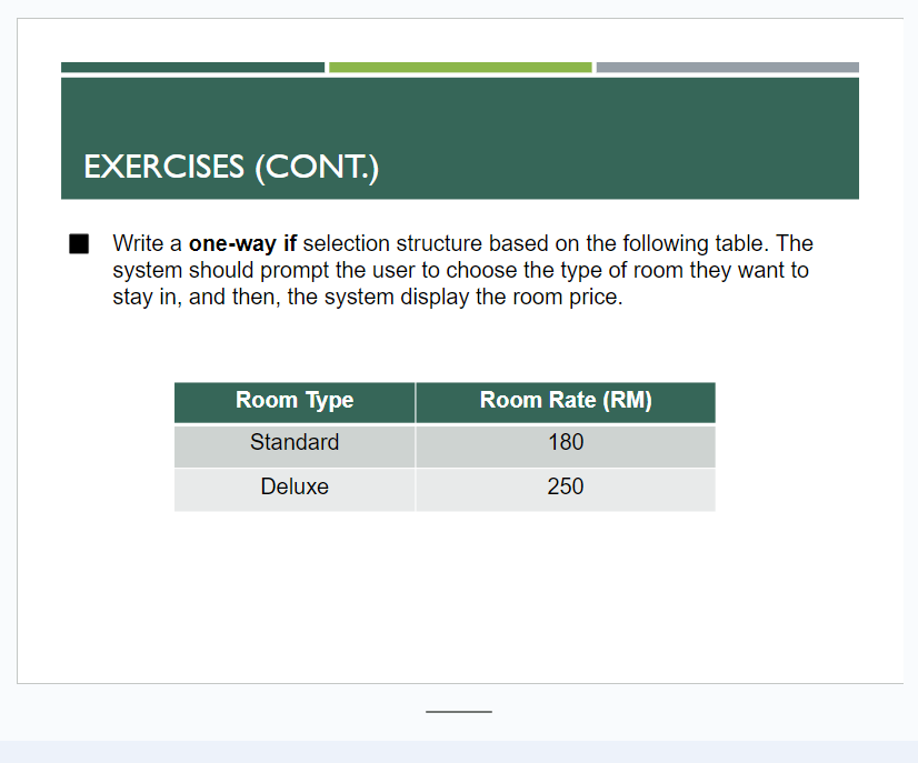 Solved Write A Two Way If Else Selection Structure Based On 7819