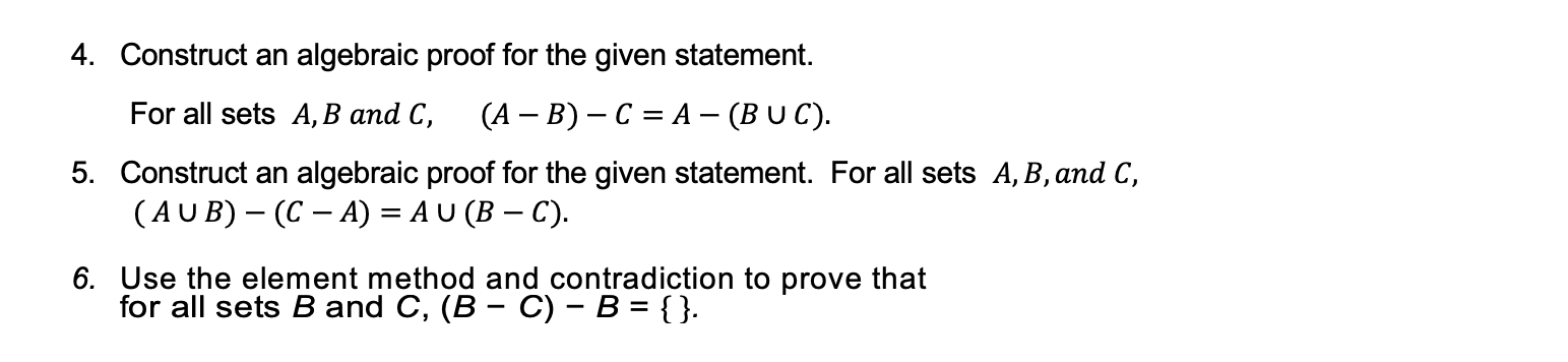 Solved 4. Construct an algebraic proof for the given | Chegg.com