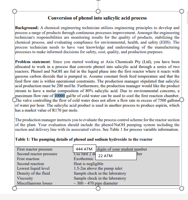 Solved Conversion Of Phenol Into Salicylic Acid Process