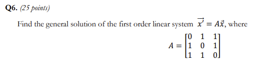 Solved Find The General Solution Of The First Order Linear