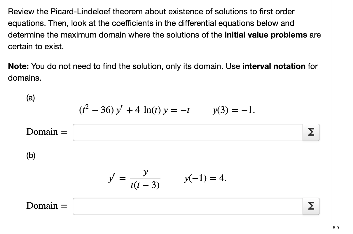 Solved Review the Picard-Lindeloef theorem about existence | Chegg.com