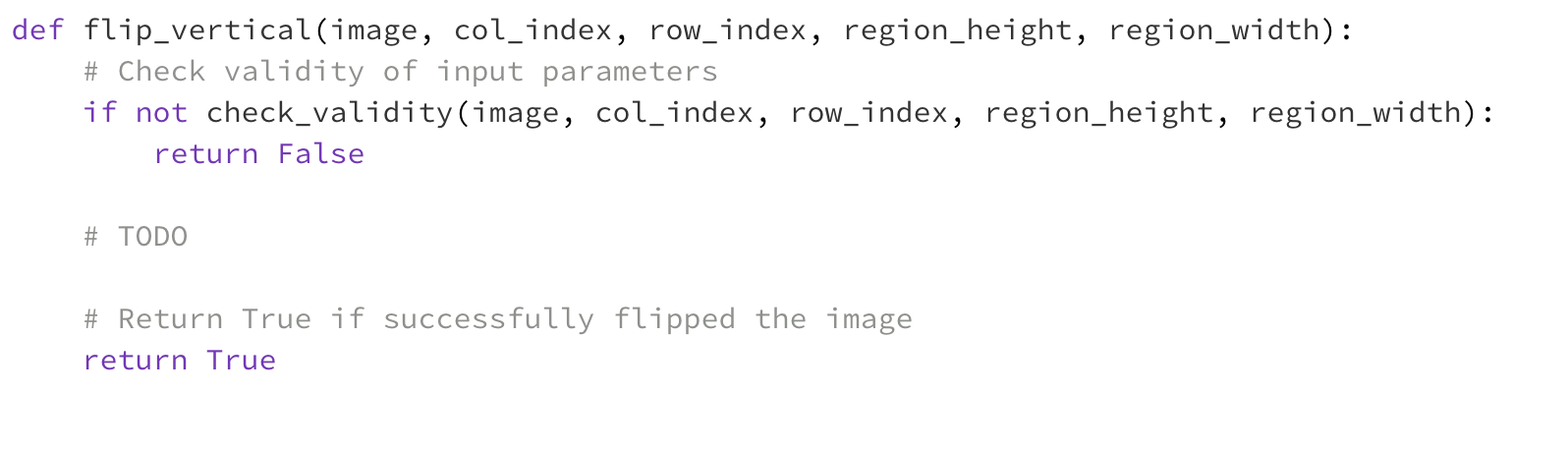 Solved Task 1: Flip region def flip_vertical(image, | Chegg.com