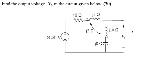 Solved Find the output voltage V0 in the circuit given | Chegg.com
