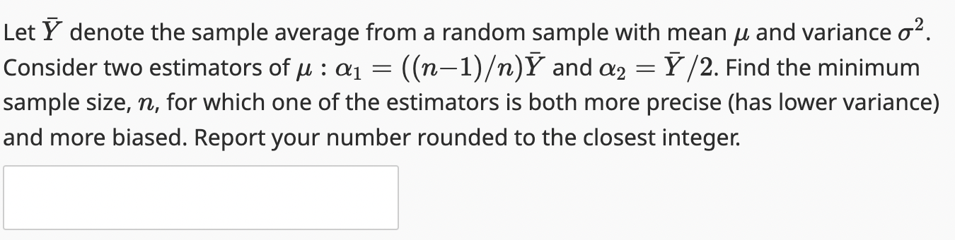 Solved Let Yˉ denote the sample average from a random sample | Chegg.com