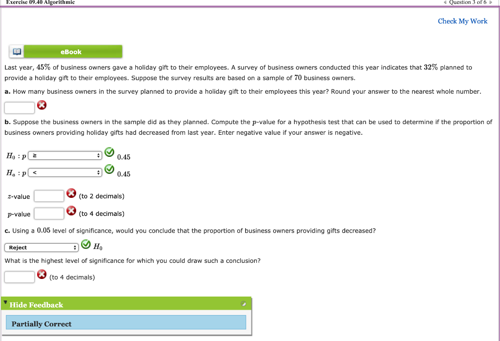 Solved Exercise 09.40 Algorithmic Question 3 of 6 Check My | Chegg.com