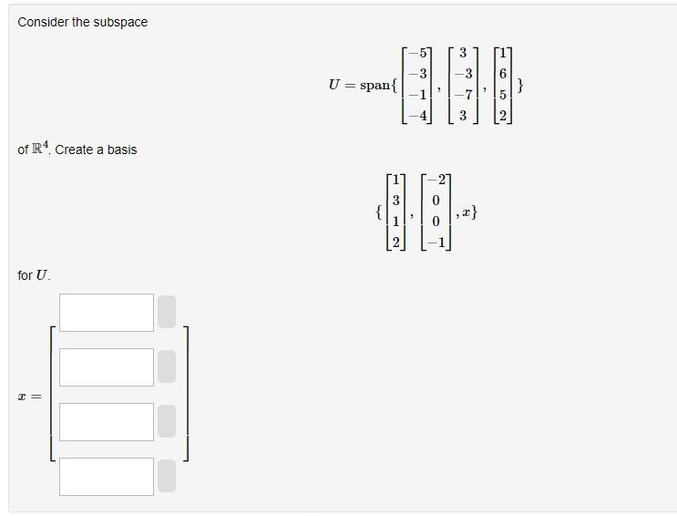 Solved Consider the subspace | Chegg.com