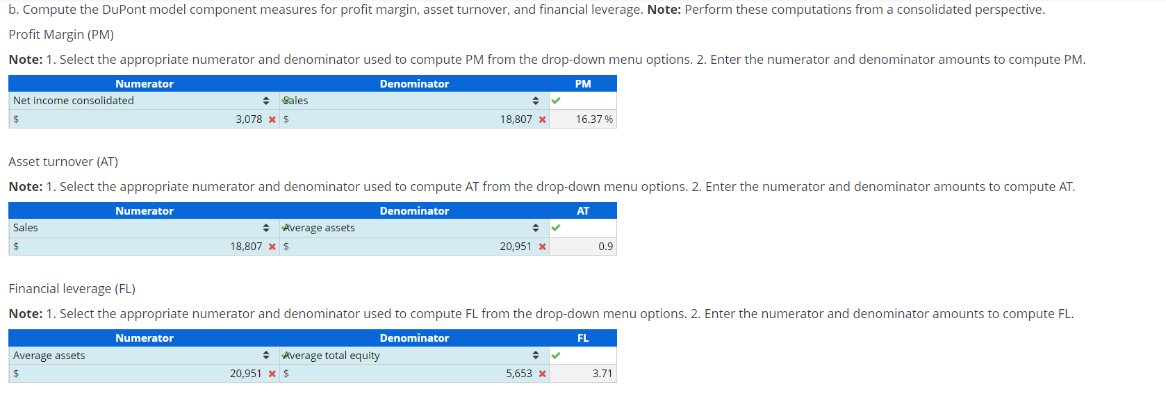 Solved Compute Measures for DuPont Disaggregation Analysis | Chegg.com