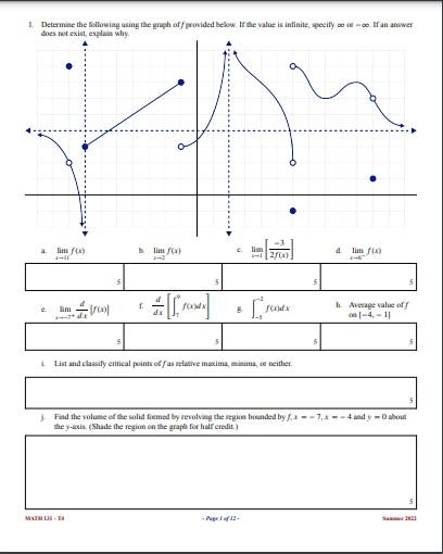 1. Determine the following using the graph off | Chegg.com