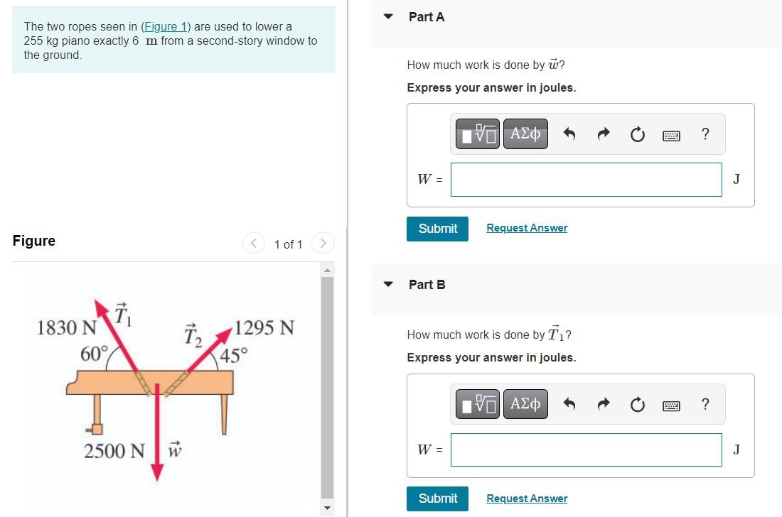 Solved The two ropes seen in (Figure 1) are used to lower a | Chegg.com