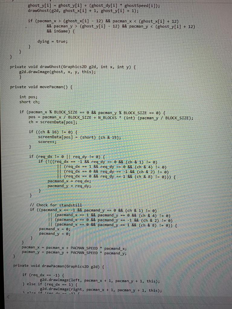 Solved Below there is a Pacman Game code by Java. Can you | Chegg.com