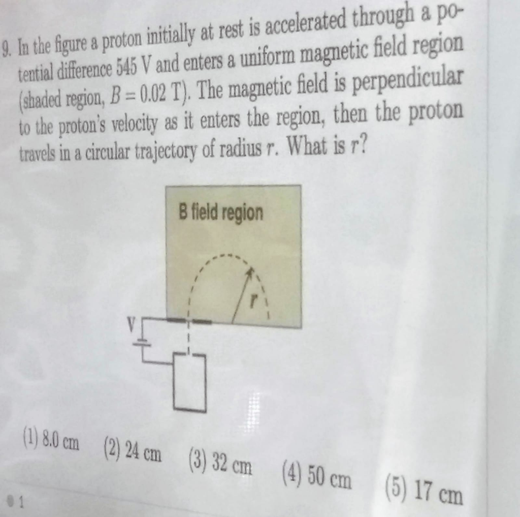Solved 9. In the figure a proton initially at rest is | Chegg.com