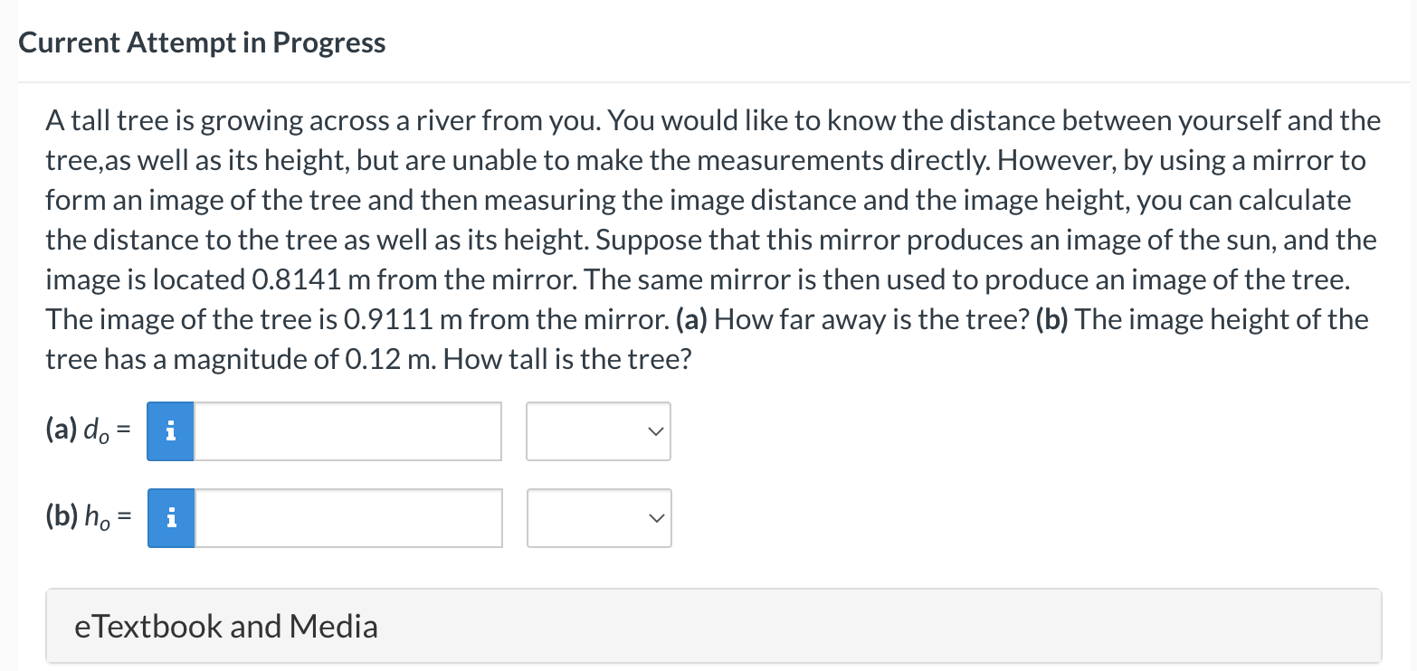 Solved A tall tree is growing across a river from you. You | Chegg.com
