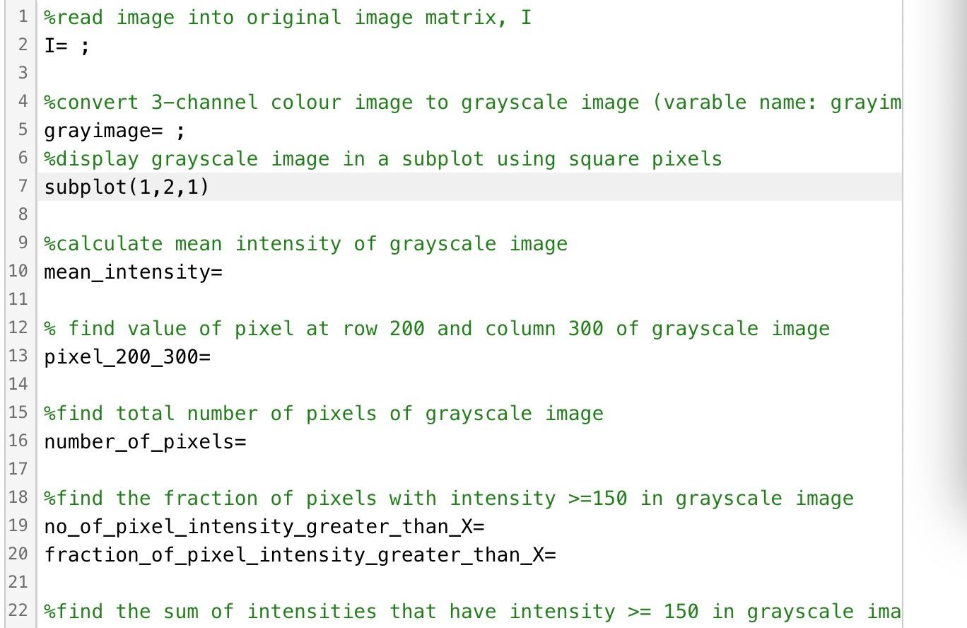 Solved 1. Use imread to read the image from file | Chegg.com