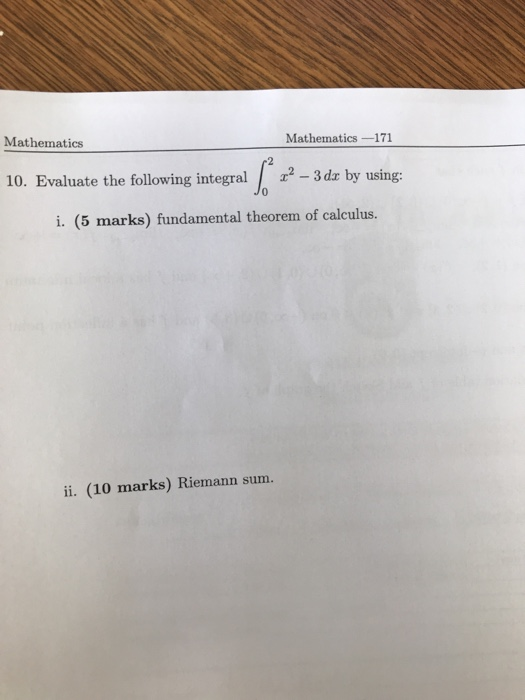 Solved Mathematics -171 Mathematics 2 2-3 dr by using: 10. | Chegg.com