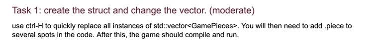 Solved Task 1: create the struct and change the vector. | Chegg.com