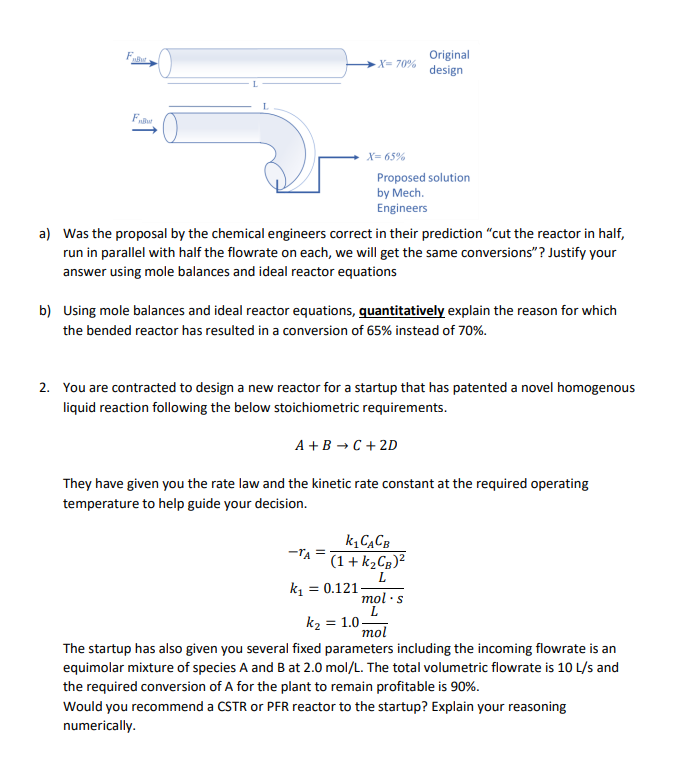 Solved A tubular reactor for the isomerization of n-butane | Chegg.com