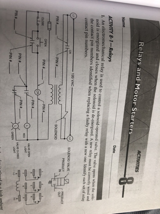 Relays and Motor Starters ACTIVITIES 8- Name Date | Chegg.com