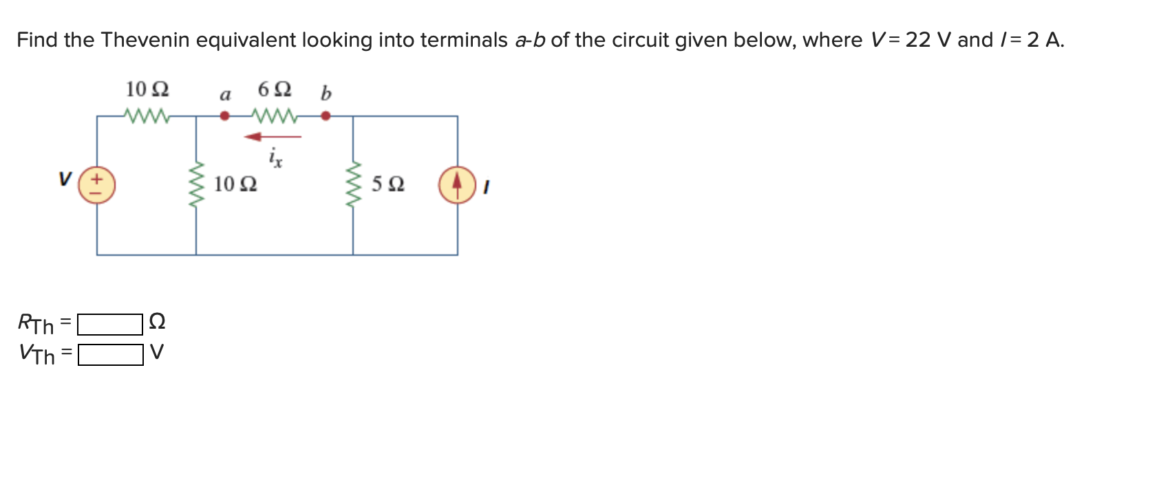 Solved Find the Thevenin equivalent looking into terminals | Chegg.com