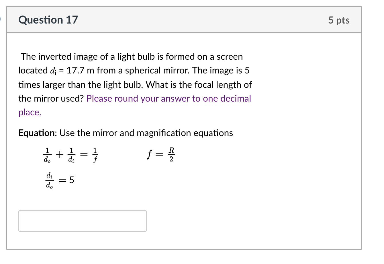 Solved The inverted image of a light bulb is formed on a | Chegg.com