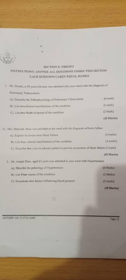 Solved SECTION 1: THEORY INSTRUCTIONS ANSWER ALL QUESTIONS | Chegg.com