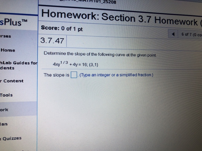 Solved Homework: Section 3.7 Homework ( TM Score: 0 of 1 pt | Chegg.com