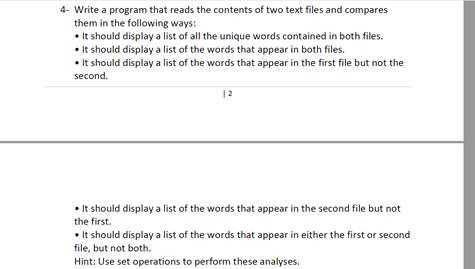Solved 4- Write a program that reads the contents of two | Chegg.com