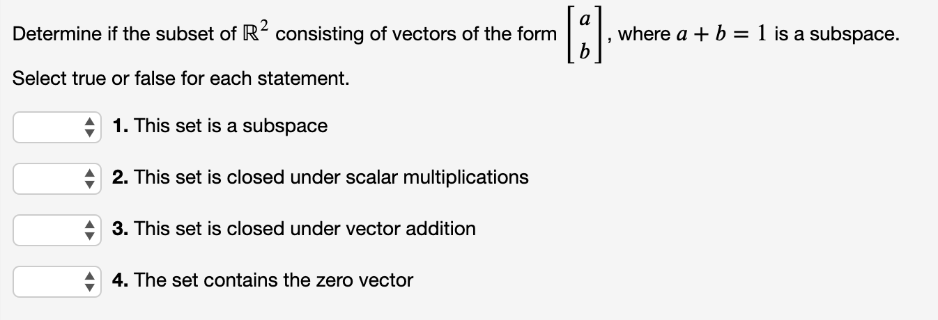 Solved Determine if the subset of R2 consisting of vectors | Chegg.com