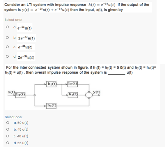 Solved Consider an LTI system with impulse response h(t) | Chegg.com