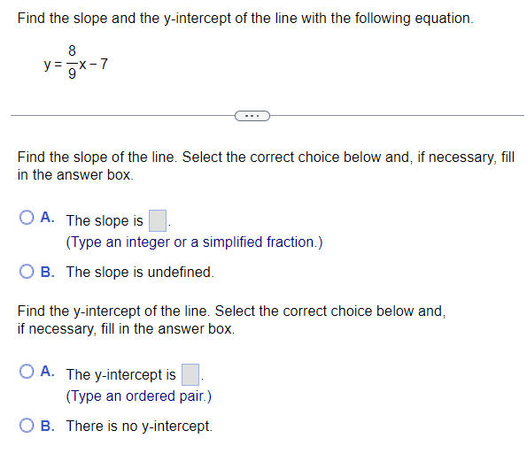 Solved Find the slope and the y-intercept of the line with | Chegg.com