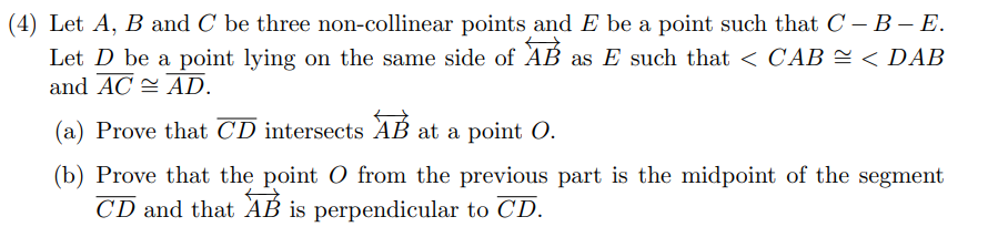 Solved 4) Let A,B and C be three non-collinear points and E | Chegg.com