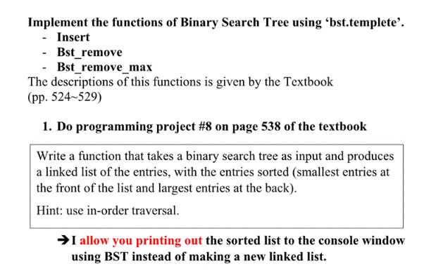 bst.template ----------------- #include | Chegg.com