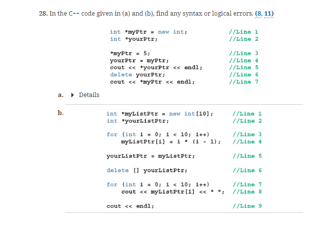 Solved 8 In The Ccode Given In A And B Find Any 