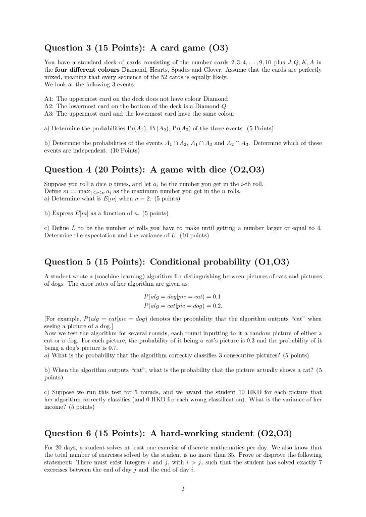 Solved Assignment 3: Counting and Probabilities COMP2121 | Chegg.com