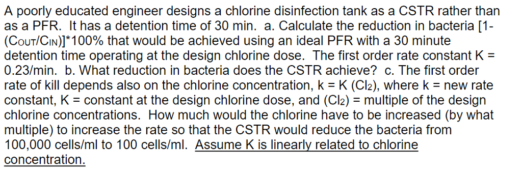 Solved A poorly educated engineer designs a chlorine | Chegg.com