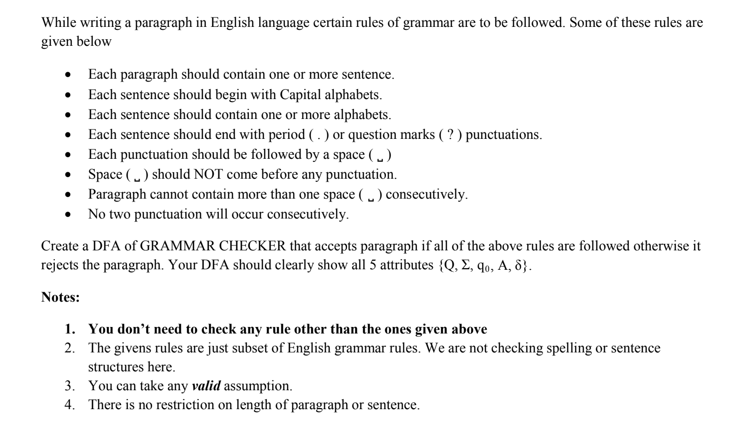 Solved While writing a paragraph in English language certain | Chegg.com