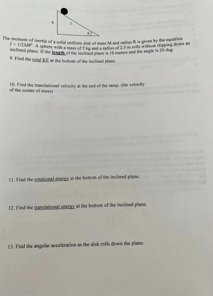 Solved The moment of inertia of a solid uniform disk of mass | Chegg.com