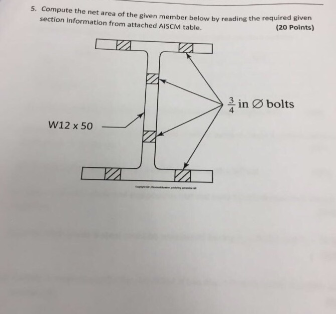 Solved 5. Compute the net area of the given member below by | Chegg.com