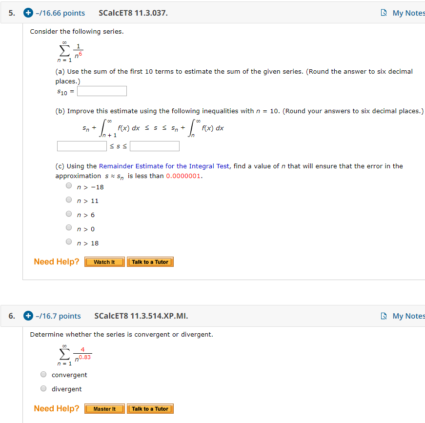 Solved sCalcET8 11.3.037 +-/16.66 points My Not 5. Consider | Chegg.com