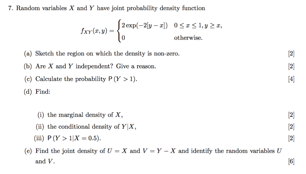 Solved 7. Random variables X and Y have joint probability | Chegg.com