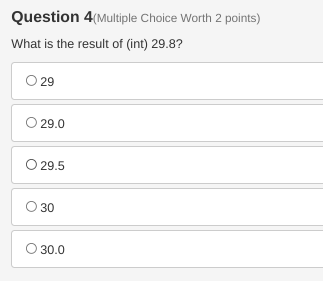 Solved Question 4 (Multiple Choice Worth 2 points) What is | Chegg.com