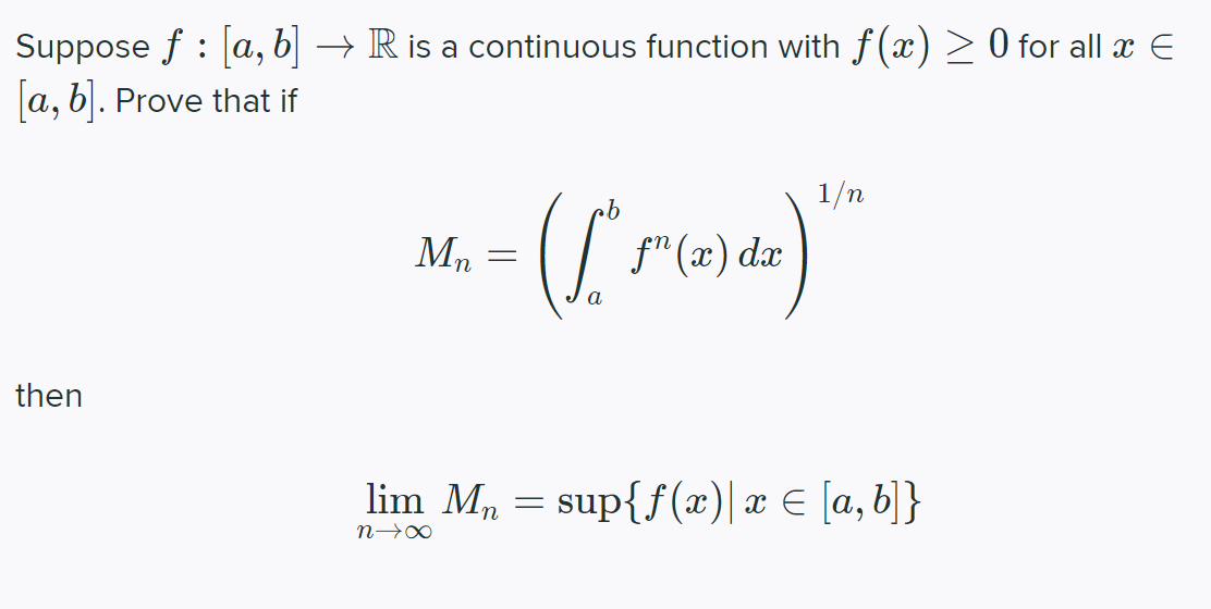 Solved Suppose f:[a,b]→R is a continuous function with | Chegg.com